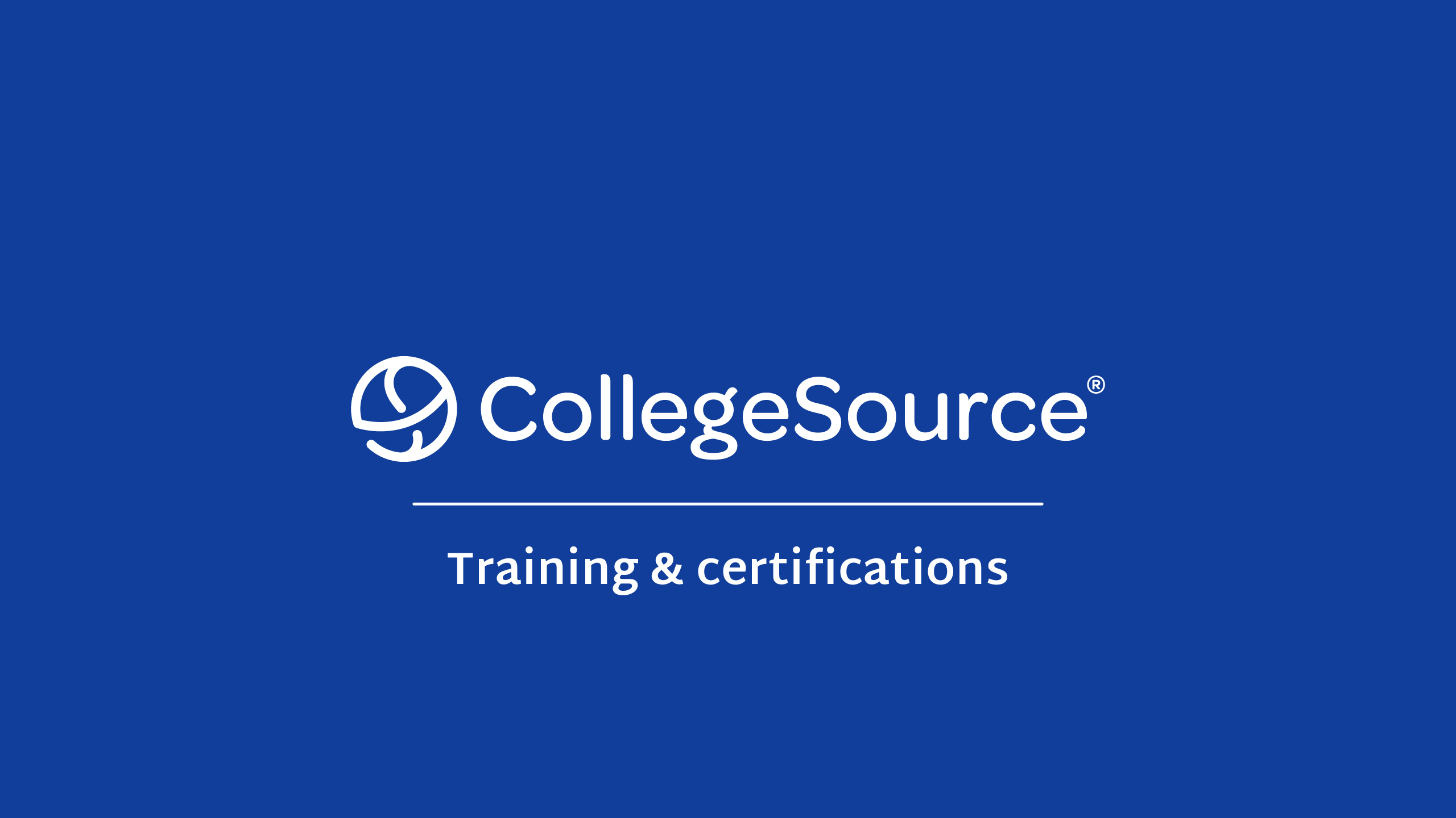 Training & certifications – CollegeSource