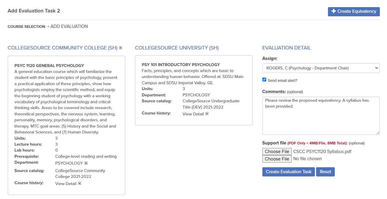 TES® – Transfer evaluation system – CollegeSource
