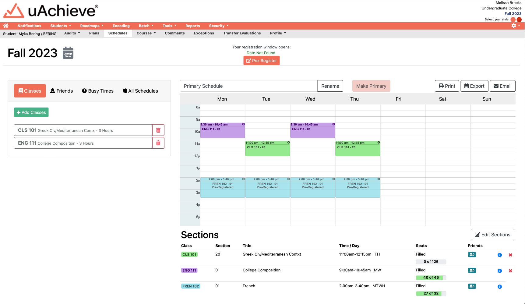 uAchieve® Schedule Builder – Dynamic scheduling platform – CollegeSource